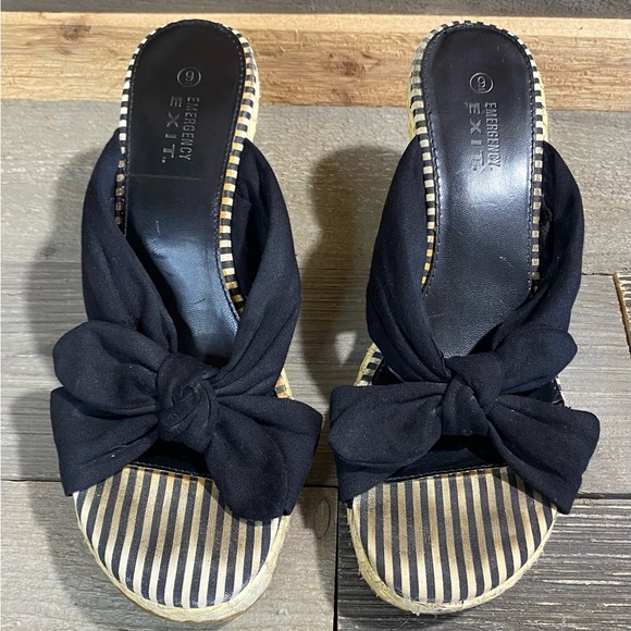Emergency Exit | Shoes | Emergency Exit Rattan Wedge Heel Sandals ...
